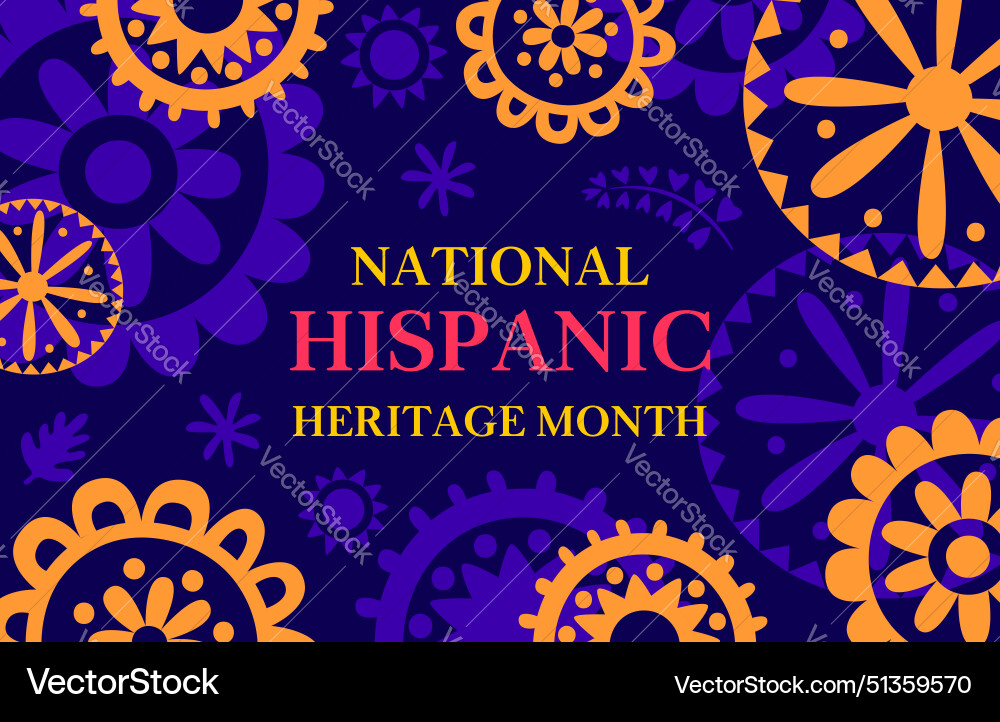 Hispanic heritage month floral patterns banner Vector Image