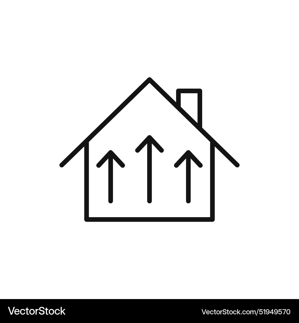 House heating logo sign outline Royalty Free Vector Image