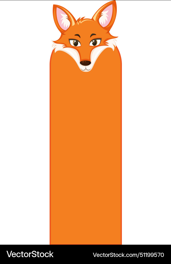 Orange fox face on a vertical banner Royalty Free Vector