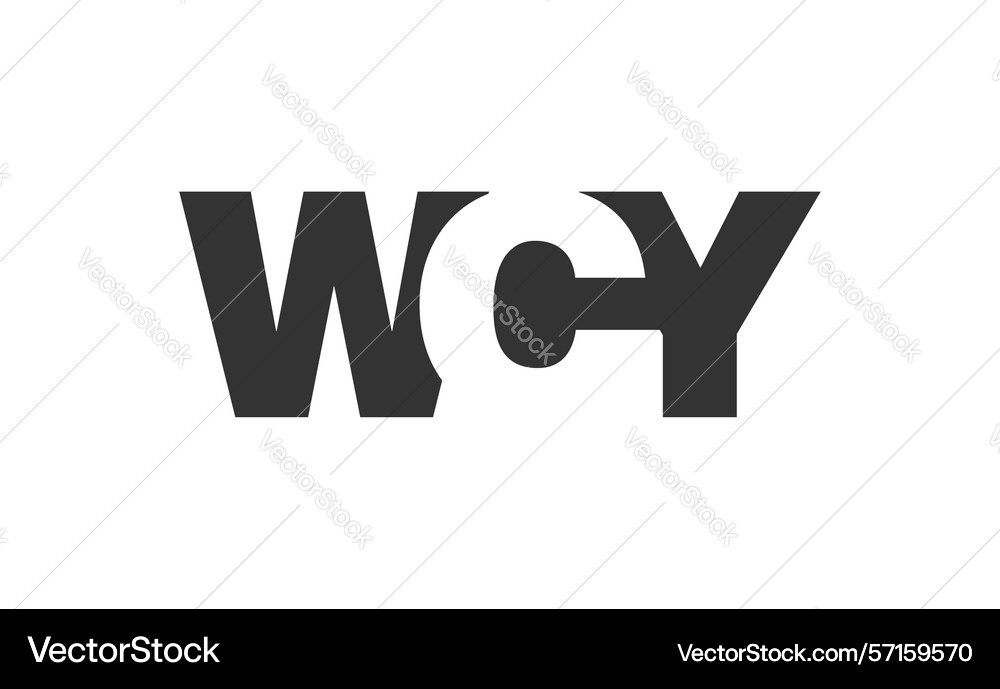 Wcy logo design initial letter w c y bold font Vector Image
