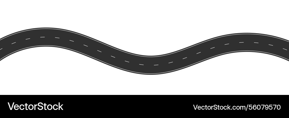 Windungsstraße Draufsicht gebogene Autobahn Vektorbild