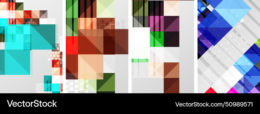 A collage of three different colored squares on a Vector Image