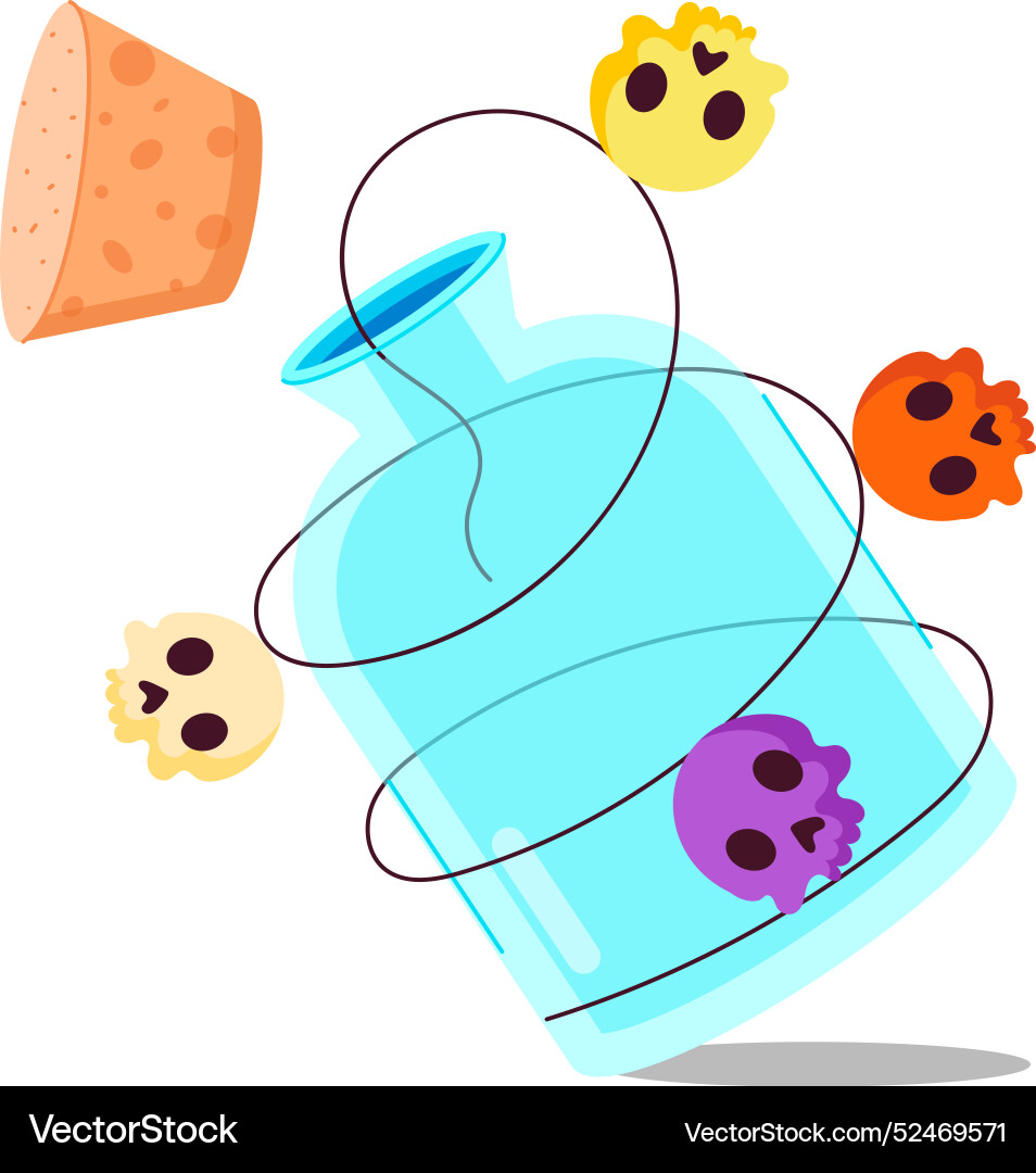 Basic rgba flat style sticker of magical jar Vector Image