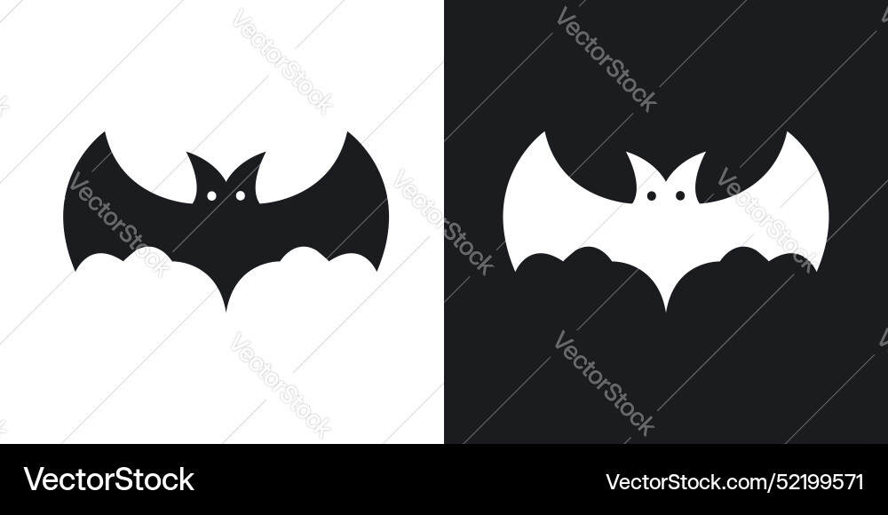 Bat icon set in solid style Royalty Free Vector Image