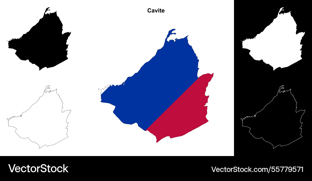 Cavite outline map Royalty Free Vector Image - VectorStock