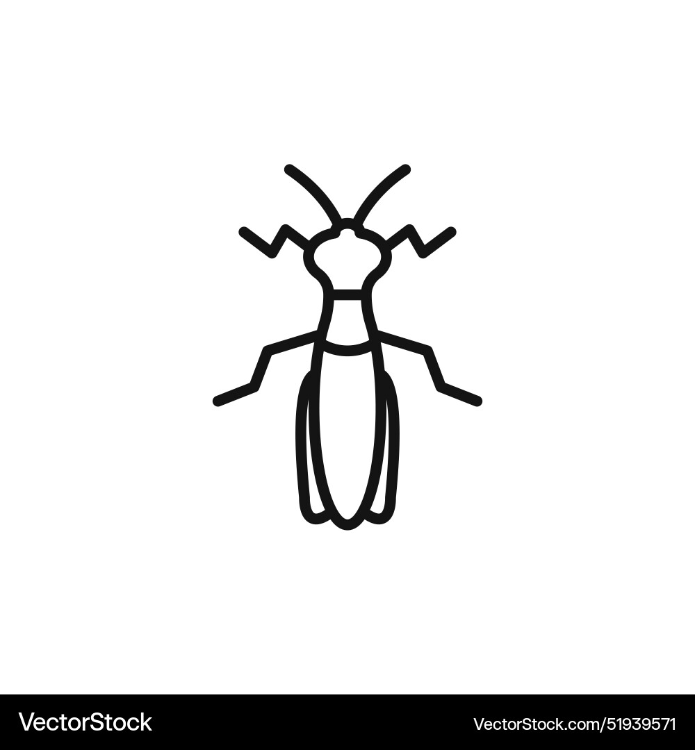 Grasshopper icon logo sign outline Royalty Free Vector Image