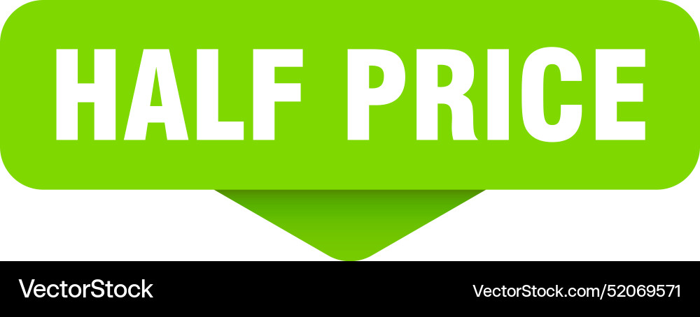 Half price sticker sign on transparent Royalty Free Vector