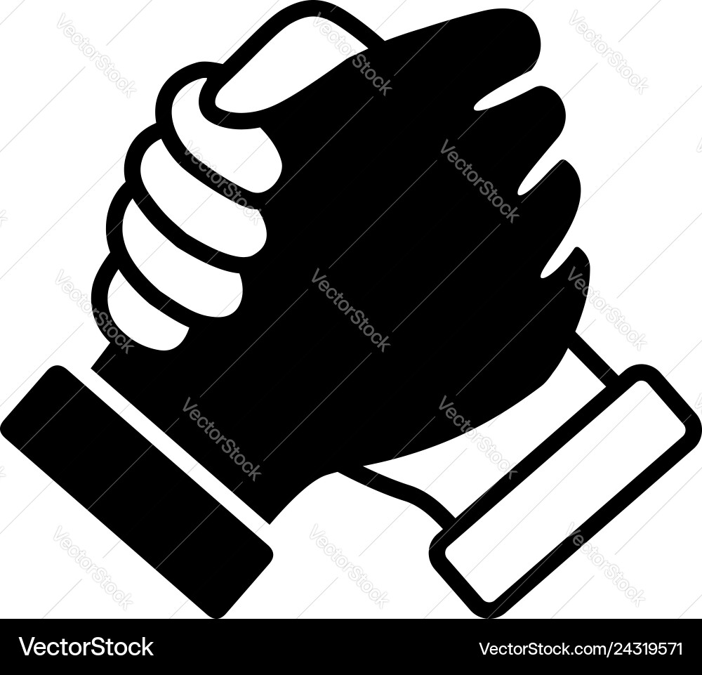 Hand clasp handshake or shake icon Royalty Free Vector Image