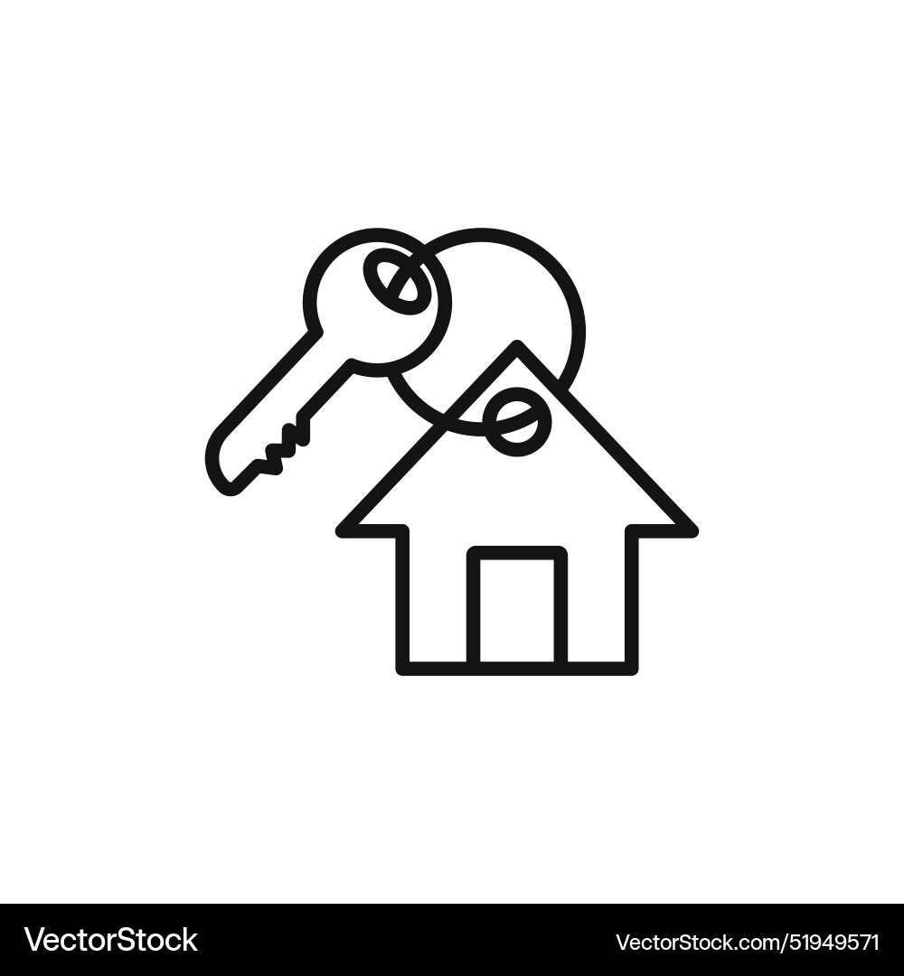 House key logo sign outline Royalty Free Vector Image