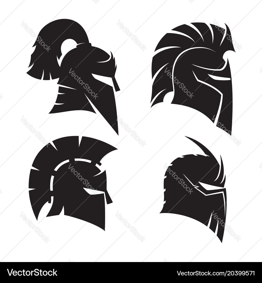 Knight Helmets Collection Royalty Free Vector Image