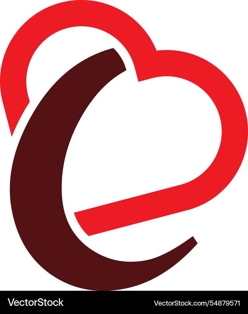 Love inspired letter c logo Royalty Free Vector Image