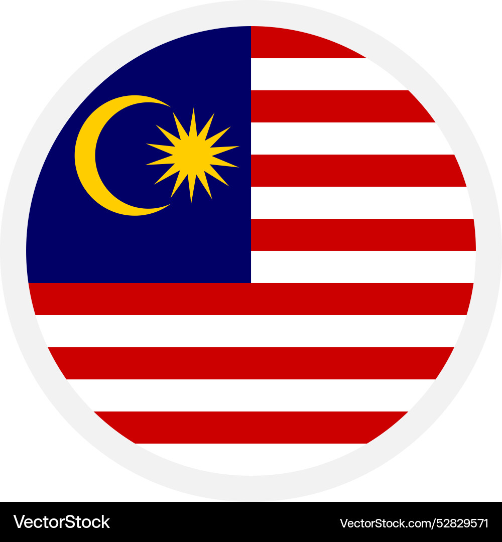 Malaysia flag round icon Royalty Free Vector Image