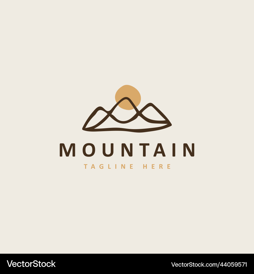 Simple line drawing of mountains universal Vector Image
