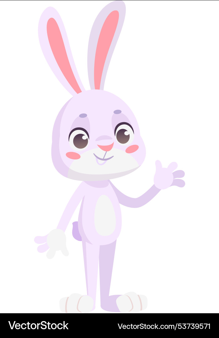 Waving rabbit friendly greeting animal cartoon Vector Image