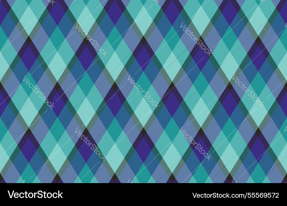 Abstract teal and purple diagonal plaid pattern Vector Image
