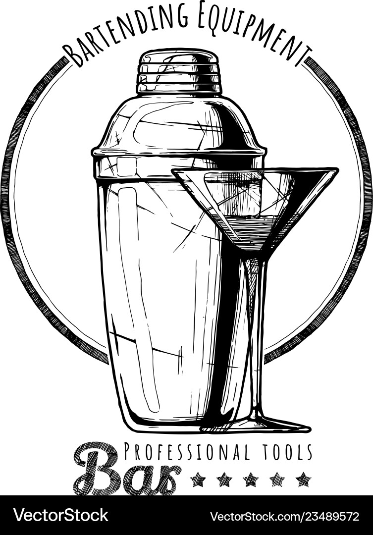 Bartending equipment Royalty Free Vector Image