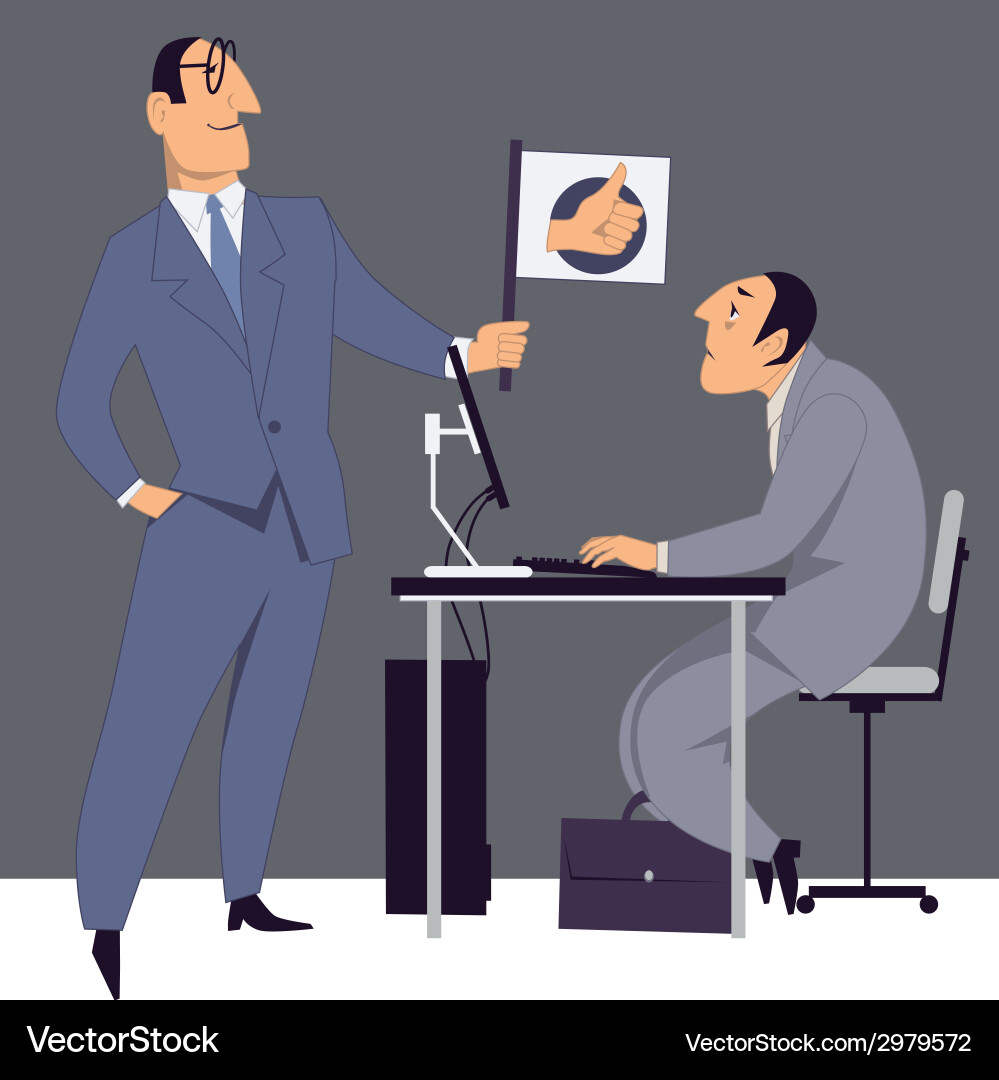 Boss encouraging an employee Royalty Free Vector Image