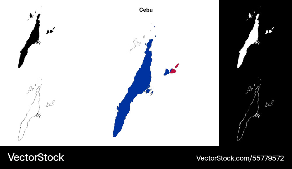 Cebu outline map Royalty Free Vector Image - VectorStock