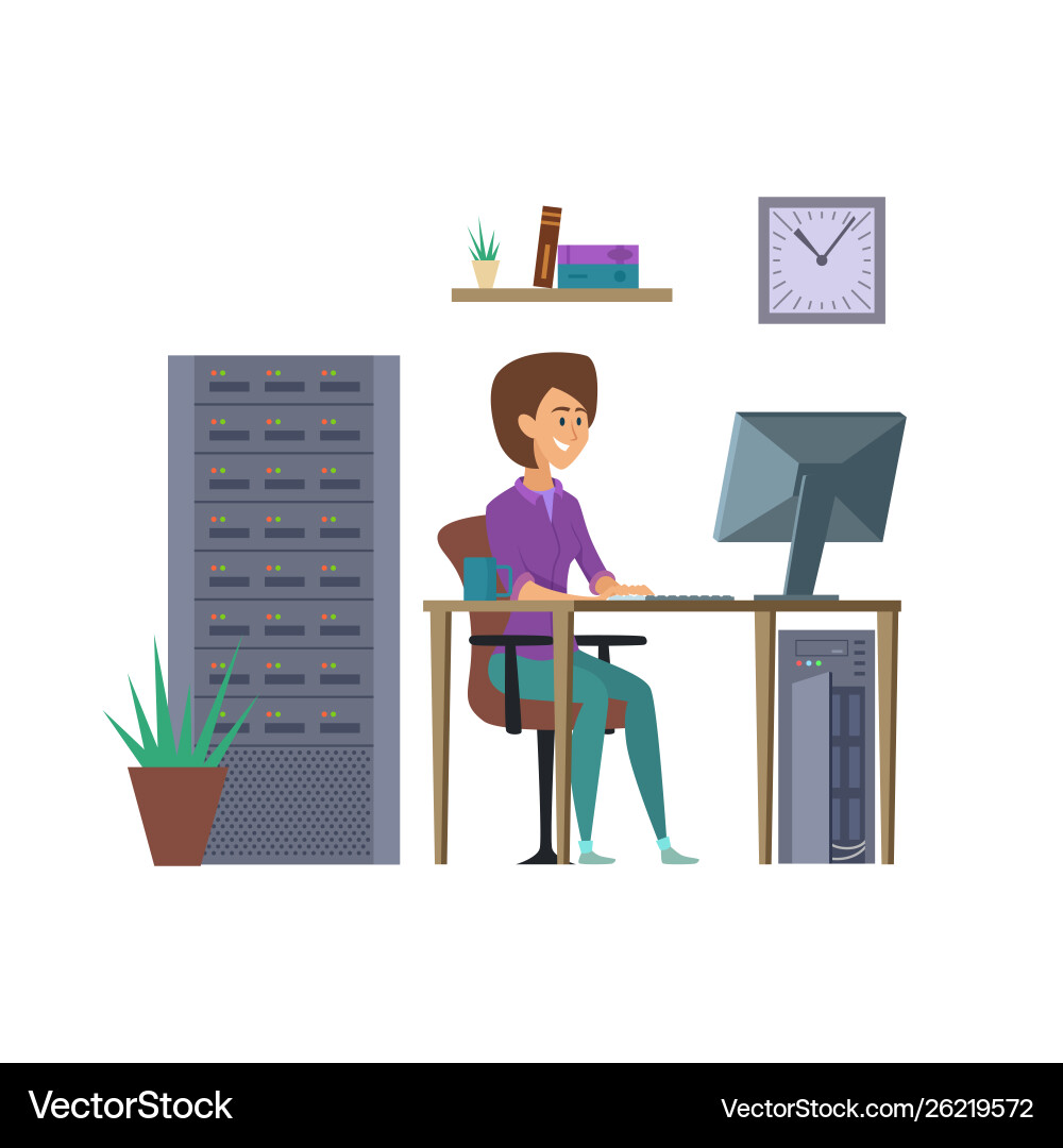 Female programmer it developer character Vector Image