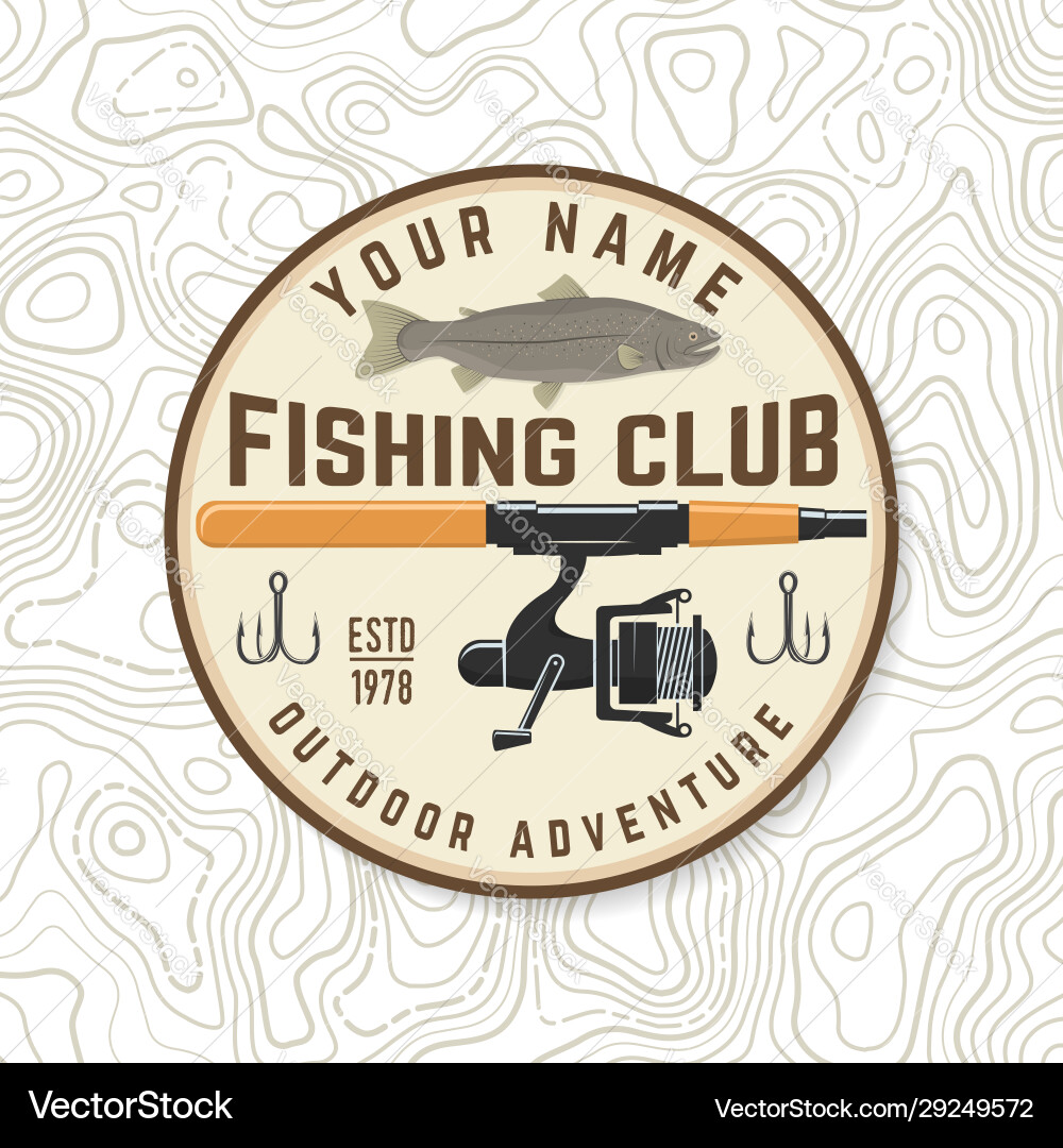 Fishing club patch concept for shirt Royalty Free Vector