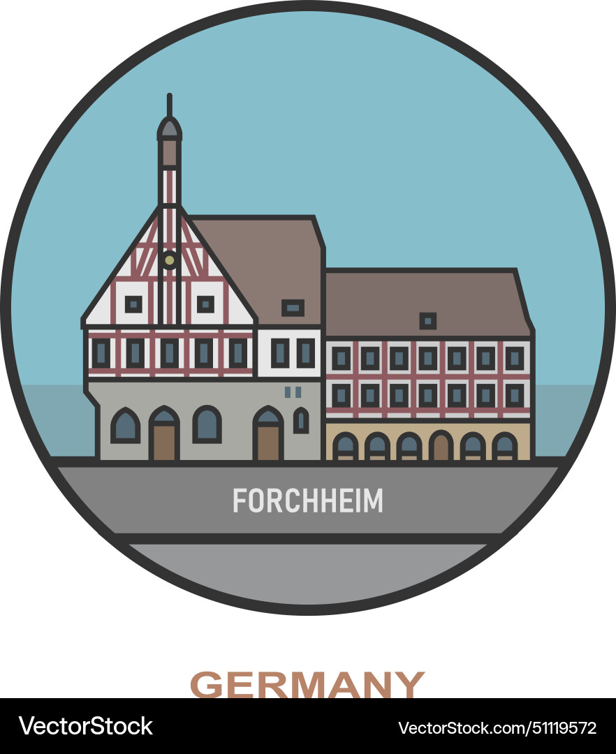 Forchheim cities and towns in germany Royalty Free Vector