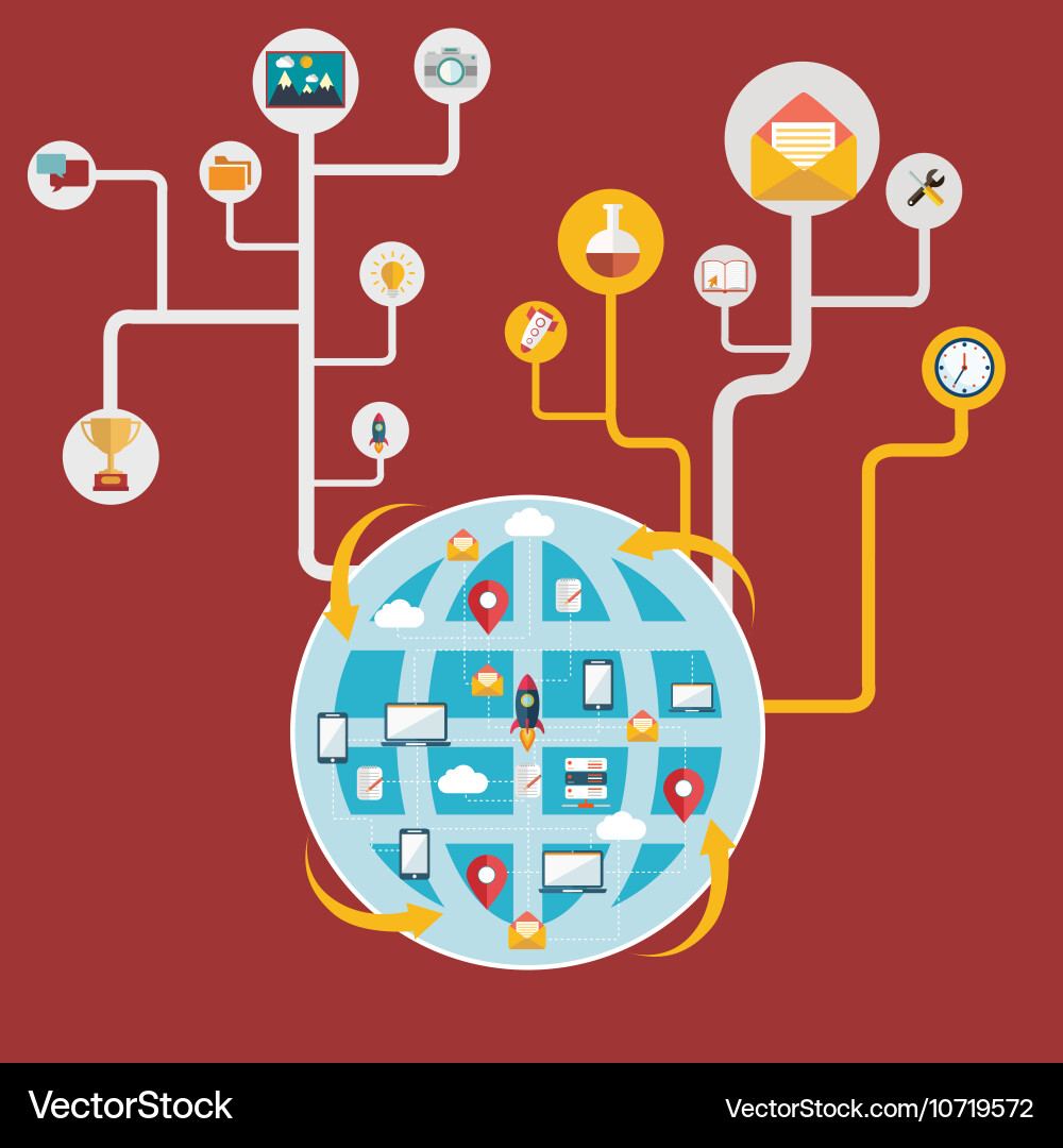 Network and global communication connecting Vector Image