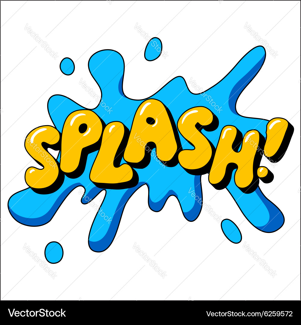 Splash sound effect Royalty Free Vector Image - VectorStock
