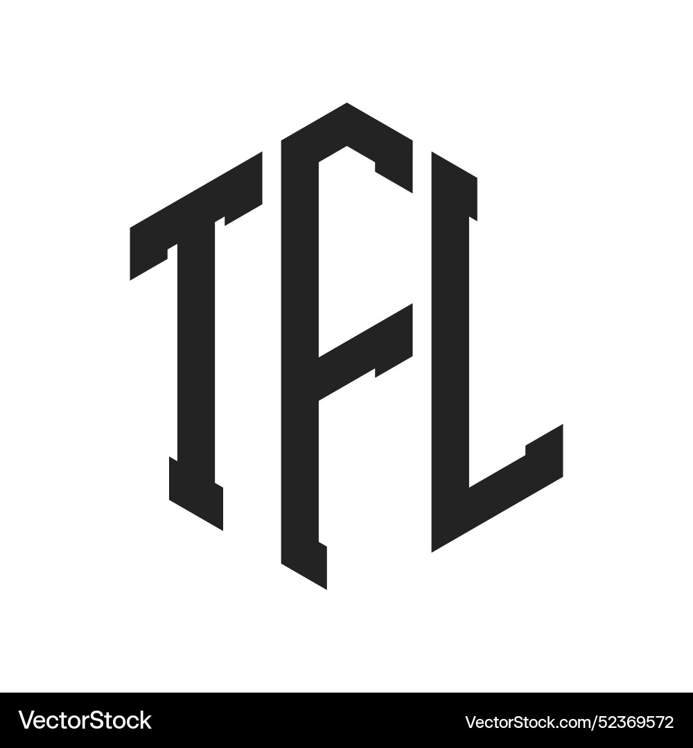 Tfl logo design initial letter monogram Royalty Free Vector