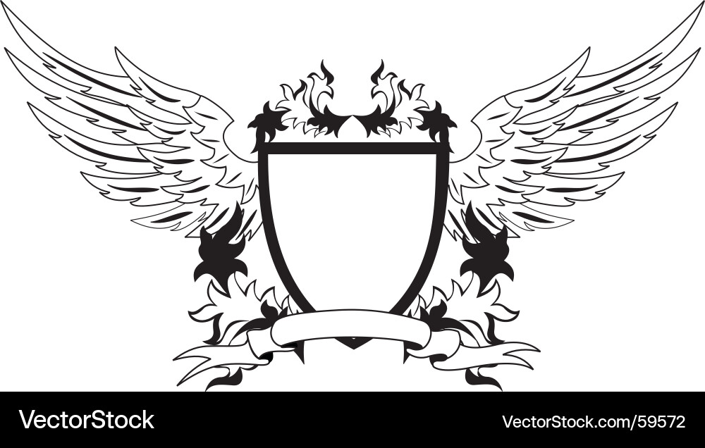Vintage Shield With Wings Royalty Free Vector Image
