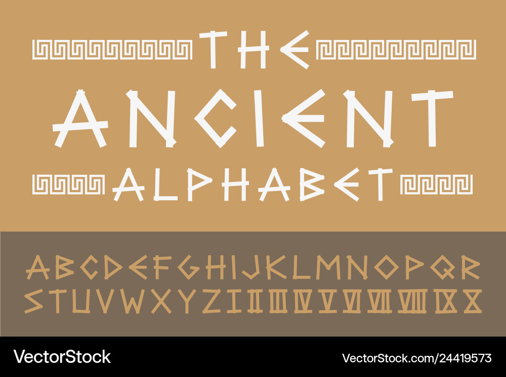 Ancient english creative alphabet old Royalty Free Vector