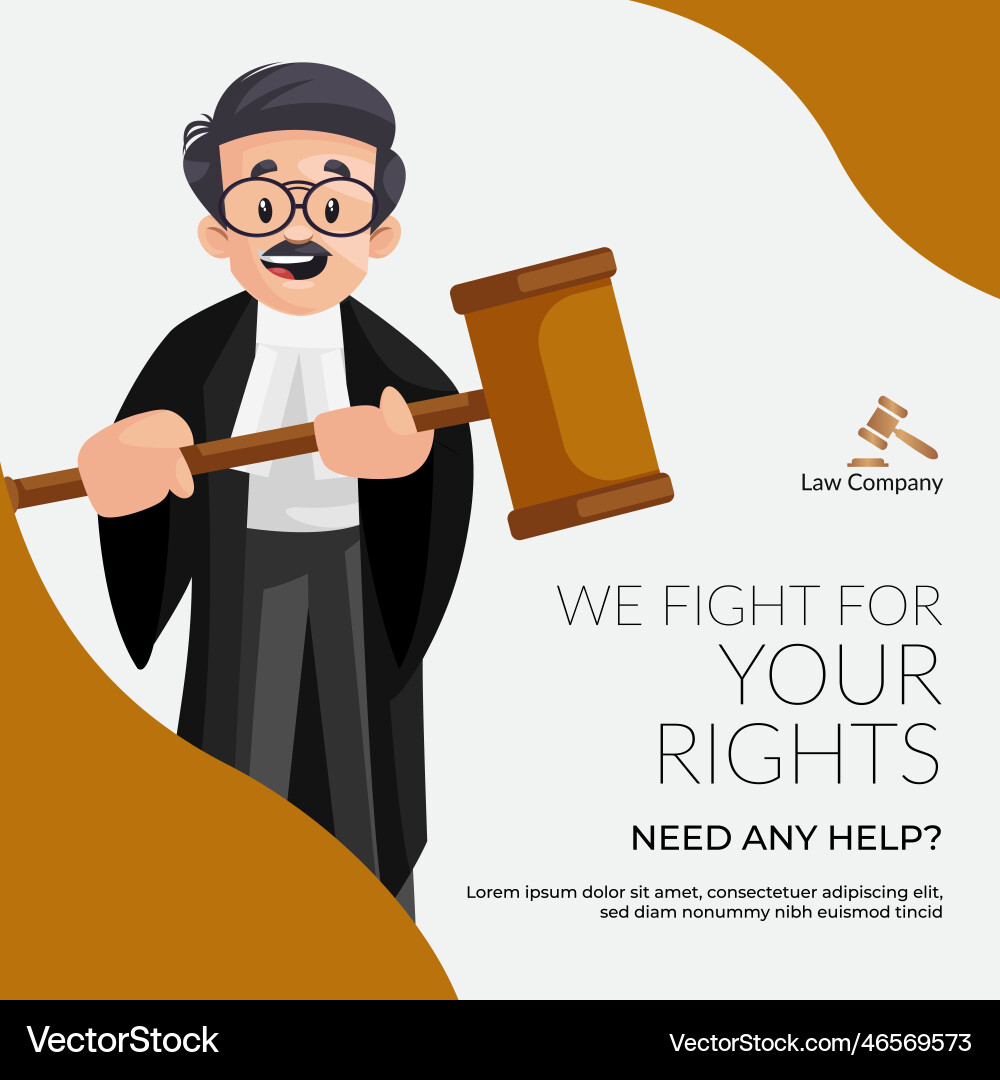 Banner design of we fight for your rights template