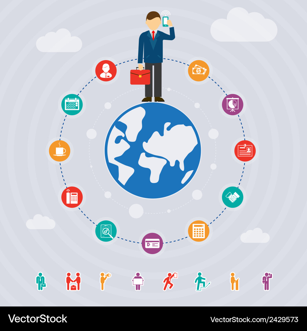 Business around the world Royalty Free Vector Image