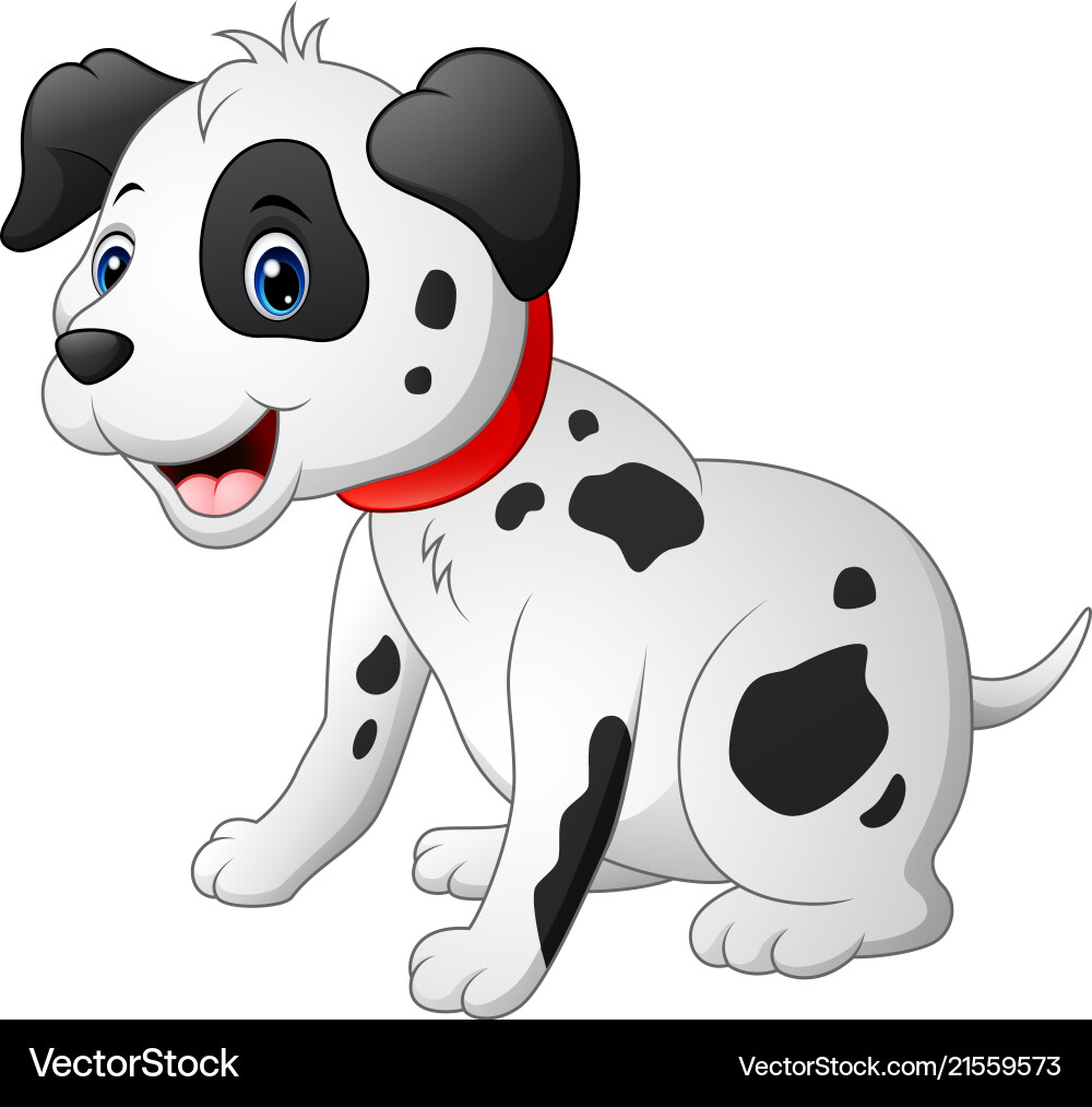 Cute dalmatic dog Royalty Free Vector Image - VectorStock