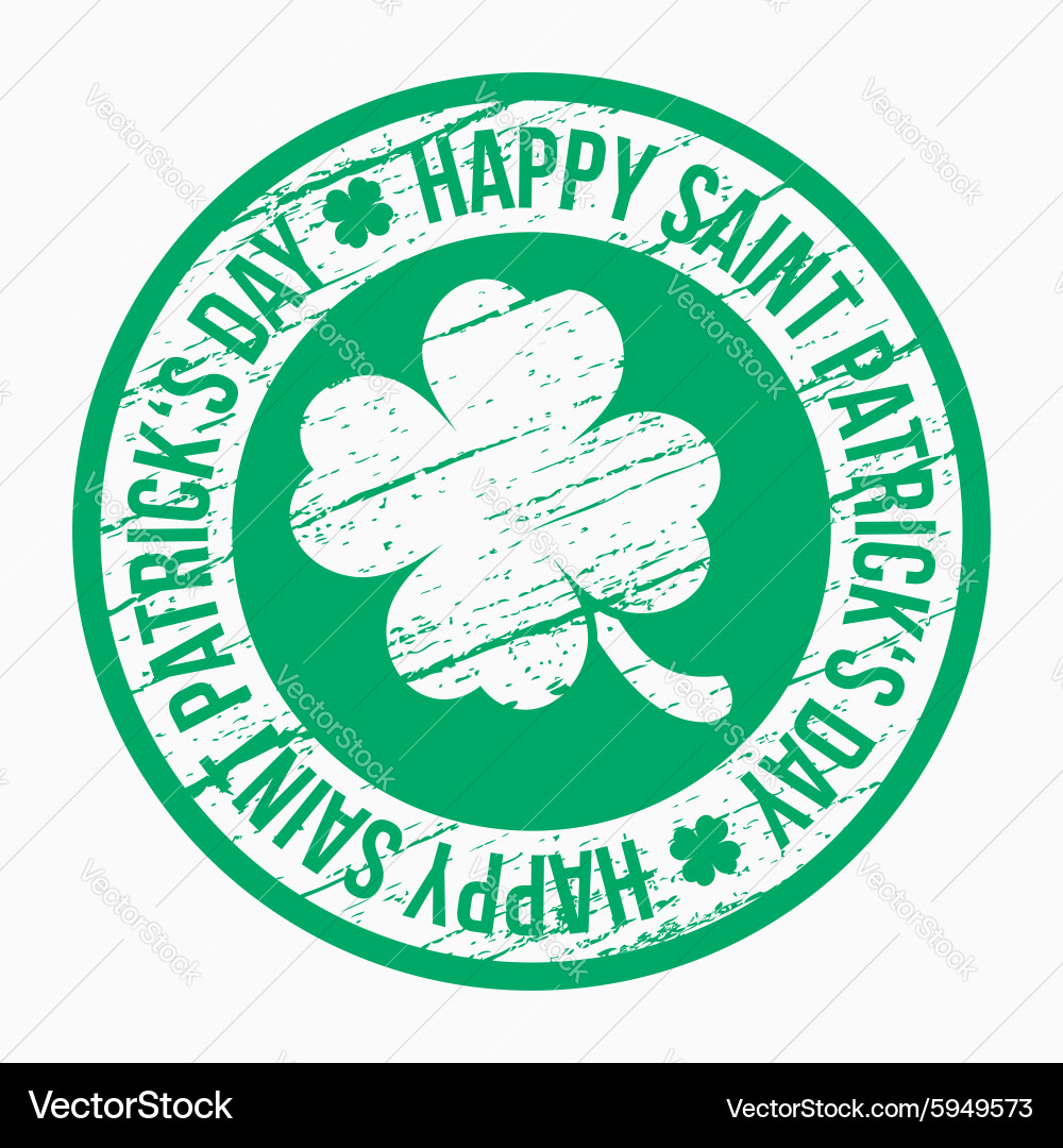 Four leaf clover stamp Royalty Free Vector Image