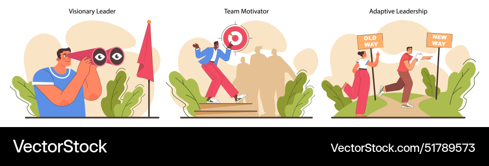 Leadership skills set top manager soft Royalty Free Vector