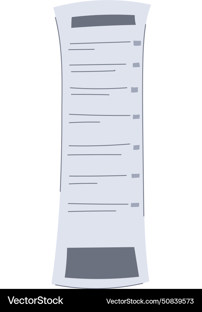 Pay receipt cartoon Royalty Free Vector Image - VectorStock