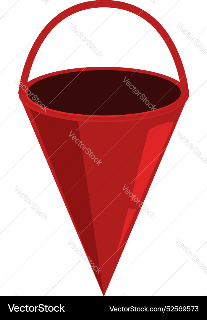 Red fire bucket standing up waiting for action Vector Image