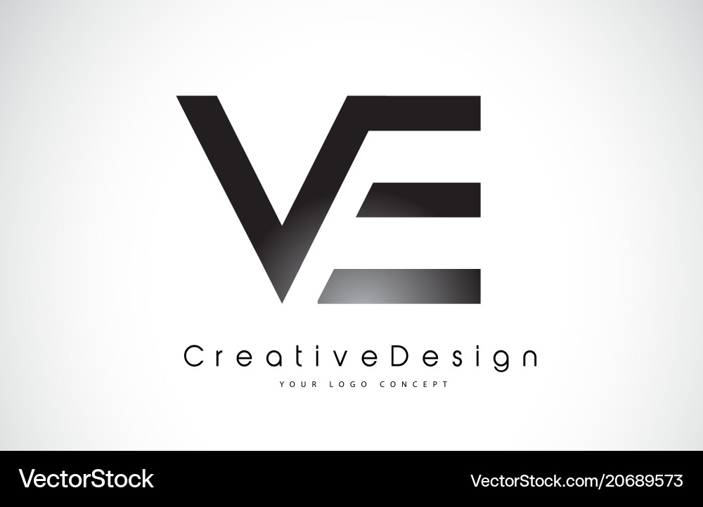 Ve v e letter logo design creative icon modern Vector Image