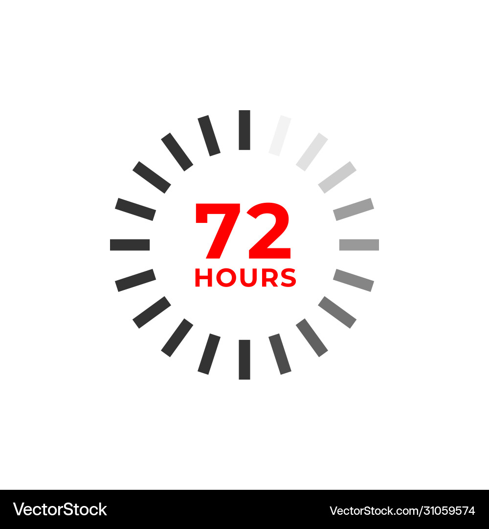 72h color icon and time concept Royalty Free Vector Image