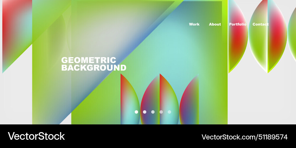 Colorful geometric background with green and red Vector Image