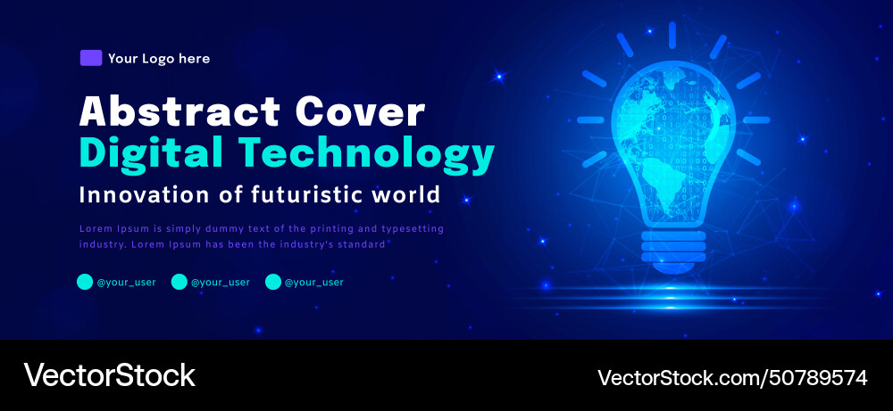 Digital technology poster cover thinking idea Vector Image