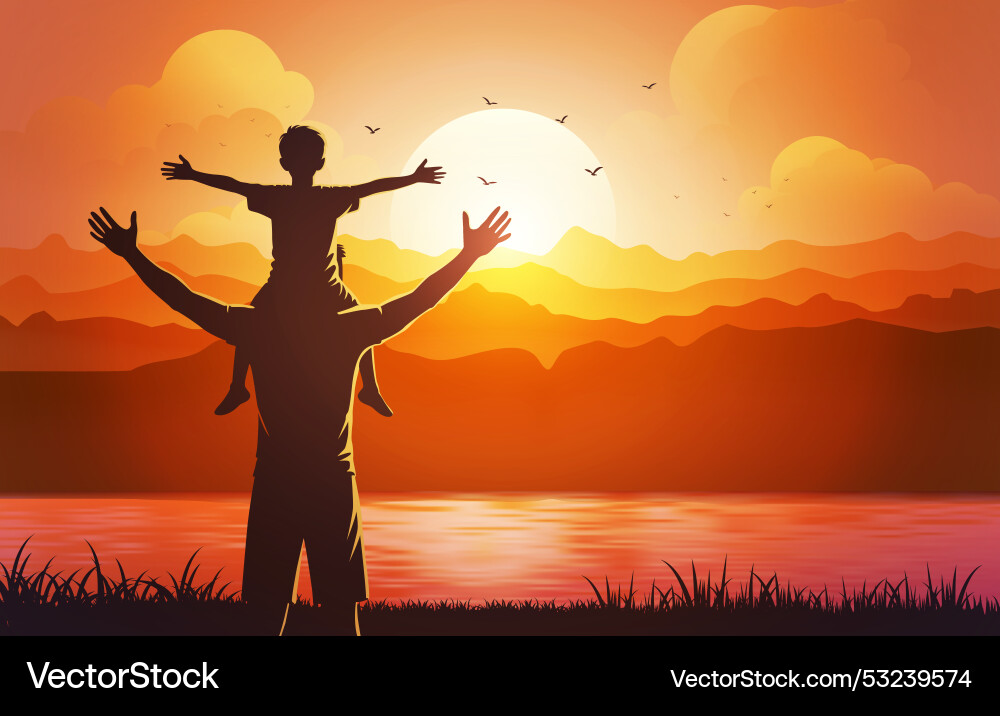 Friendly family and father day Royalty Free Vector Image