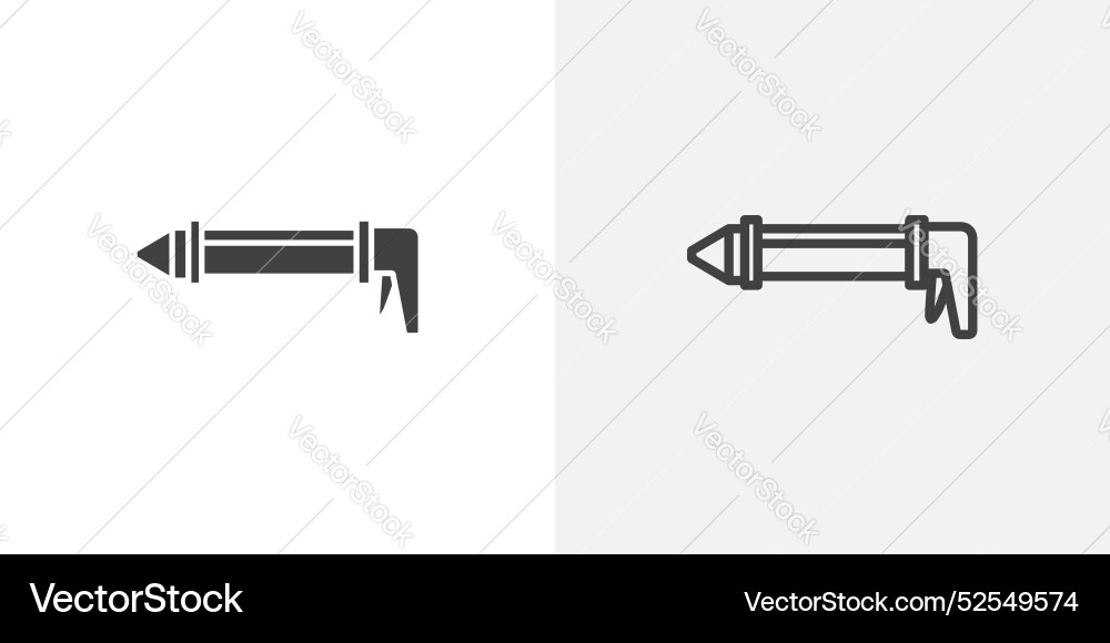 Glue gun thin line icon set Royalty Free Vector Image