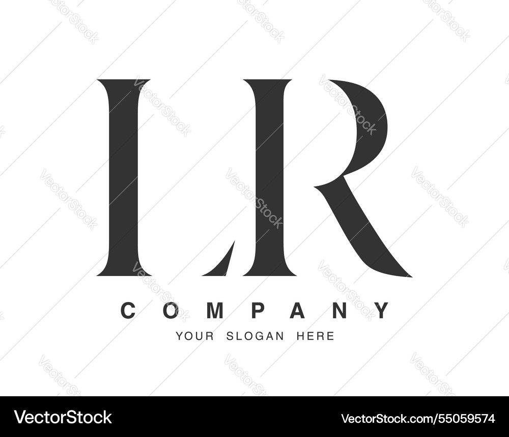 Lr logo design initial letter l und r serif schriftart