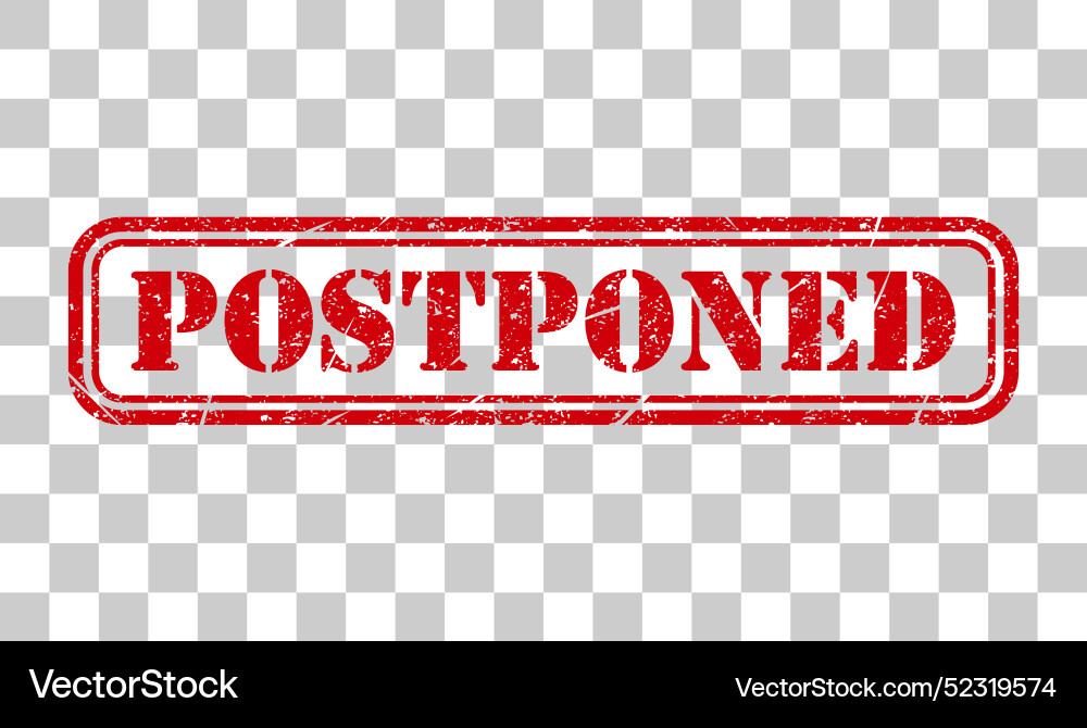 Postponed stamp symbol label sticker sign button Vector Image