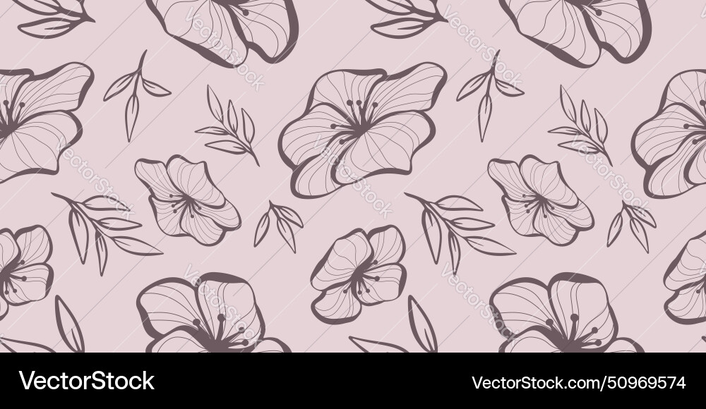 Seamless pattern with hand drawn botanical and Vector Image