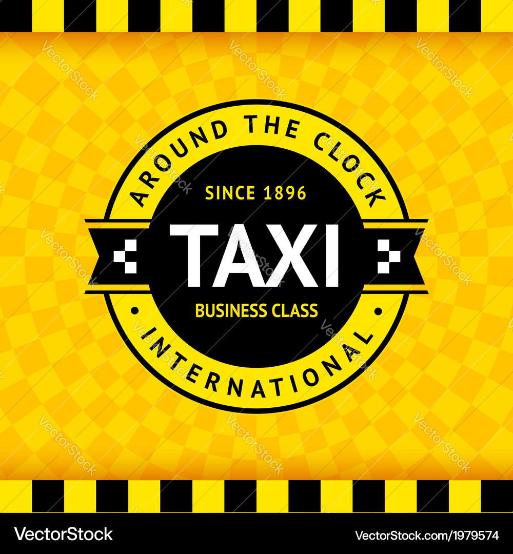 Taxi symbol with checkered background - 02 Vector Image