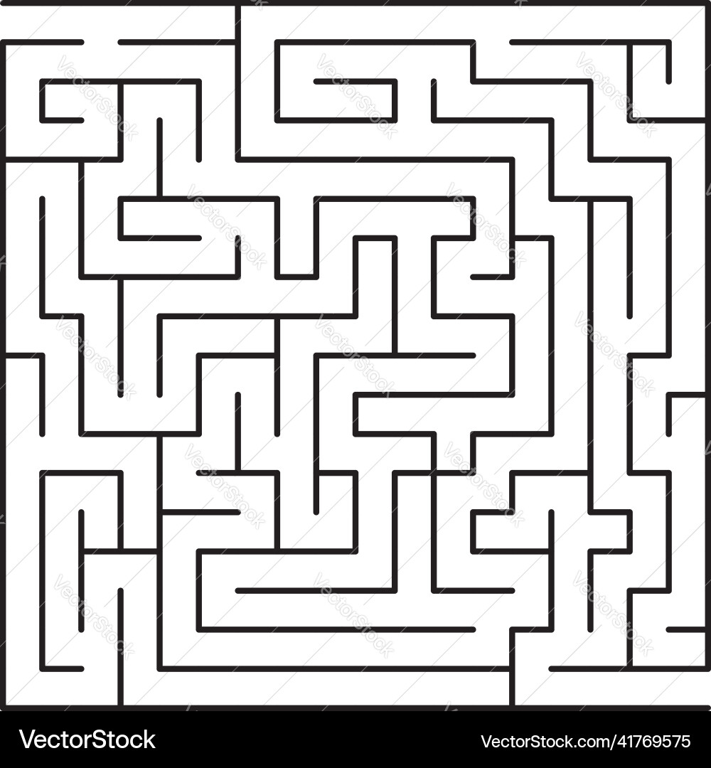 Abstract labyrinth graphic of square shape Vector Image