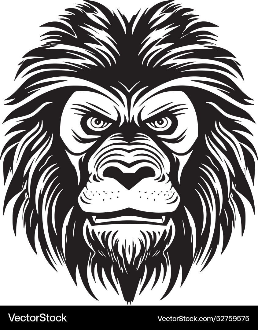 Baboon - minimalist and flat logo Royalty Free Vector Image