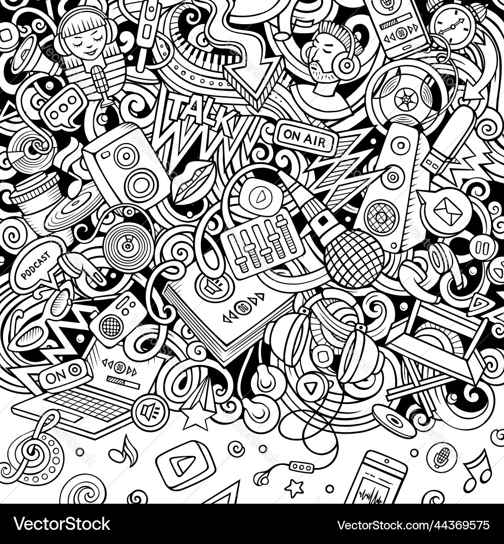 Cartoon doodles storytelling frame Royalty Free Vector Image